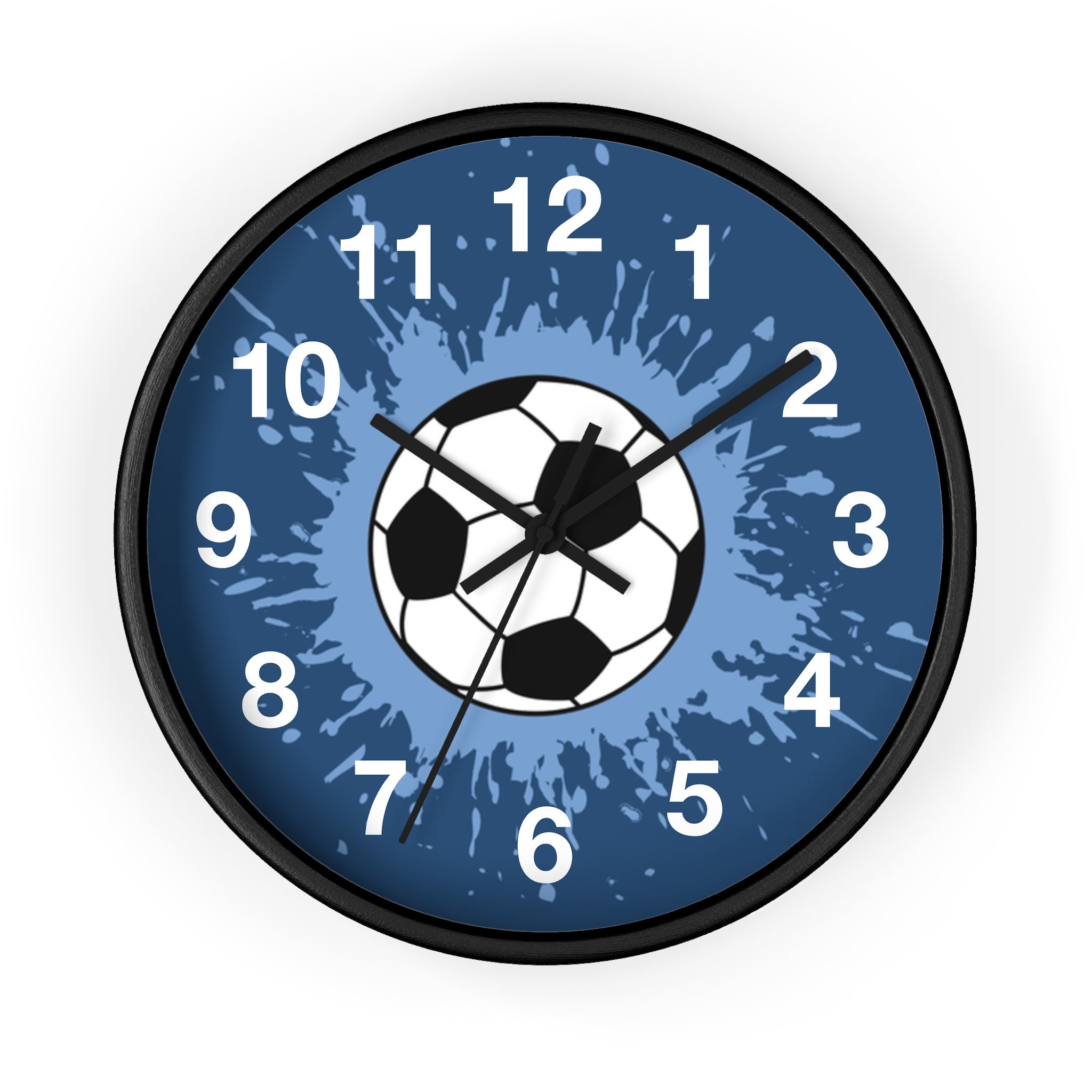Soccer Wall Clock Sports Clock Football Clock Dad Gift Soccer Player ...