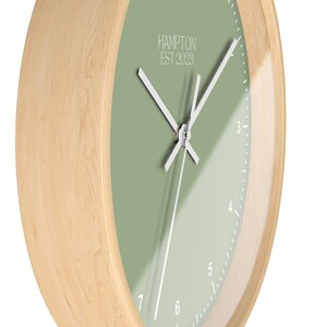 Personalized Sage Wall Clock Sage Green Clock Minimalist Clock Family ...