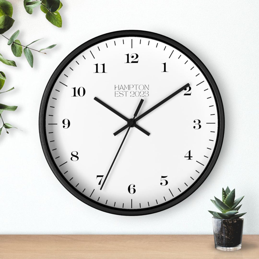 Personalized Wall Clock, Black White Clock, Minimalist Clock, Family ...