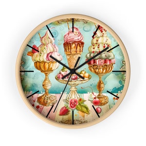 Ice Cream Clock Vintage Sweet Shoppe Clock Vintage Ice Cream Parlour ...