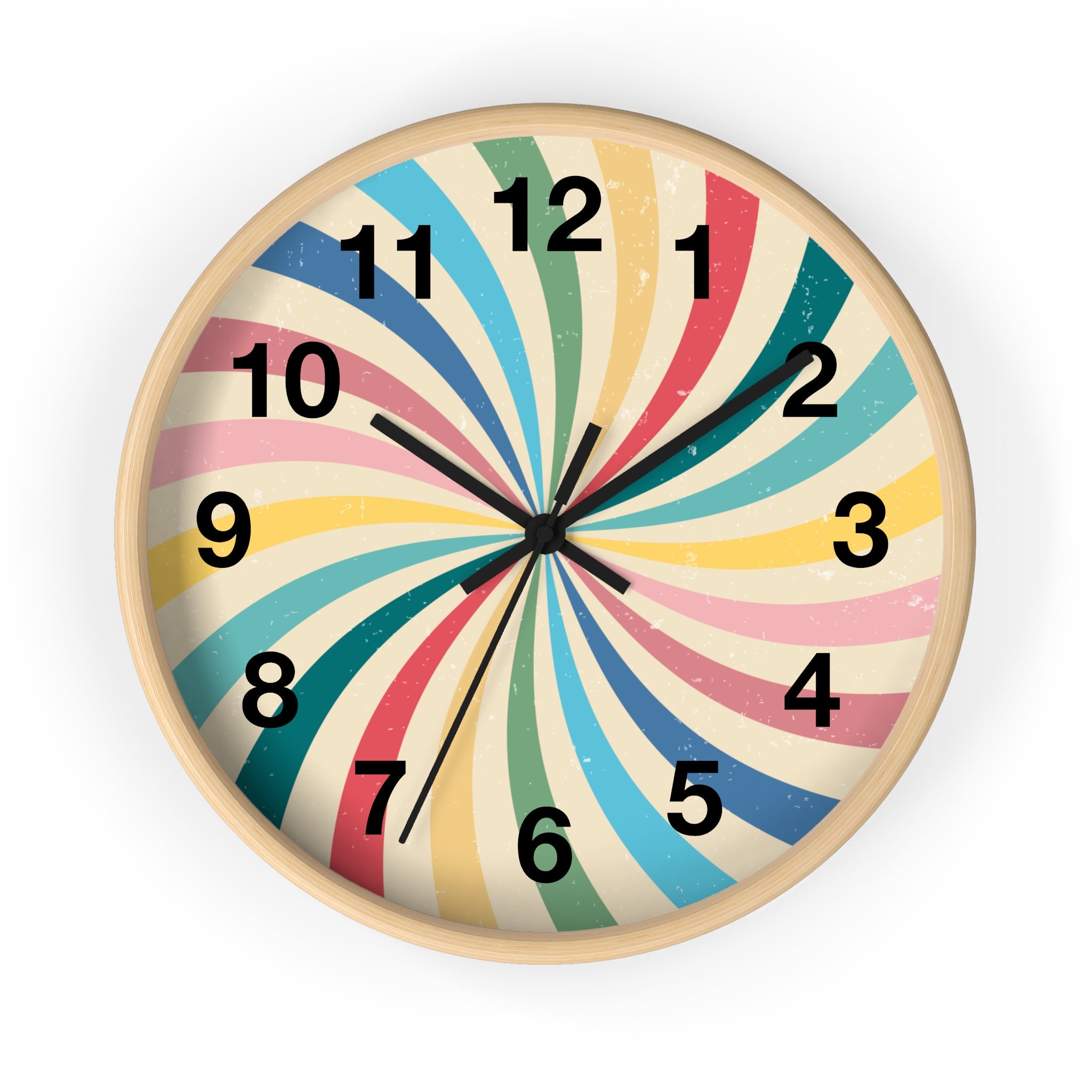 Retro Wall Clock, Color Wheel Clock, Colorful Clock, Silent Clock ...