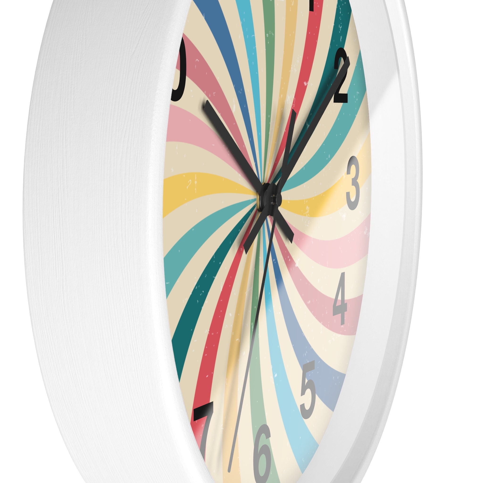 Retro Wall Clock, Color Wheel Clock, Colorful Clock, Silent Clock ...