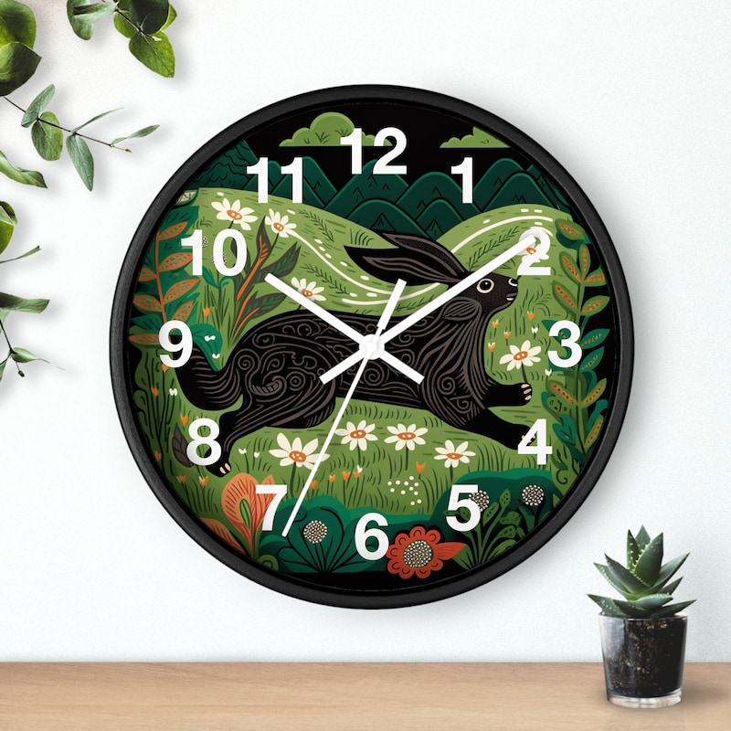 Rabbit Clock - Etsy