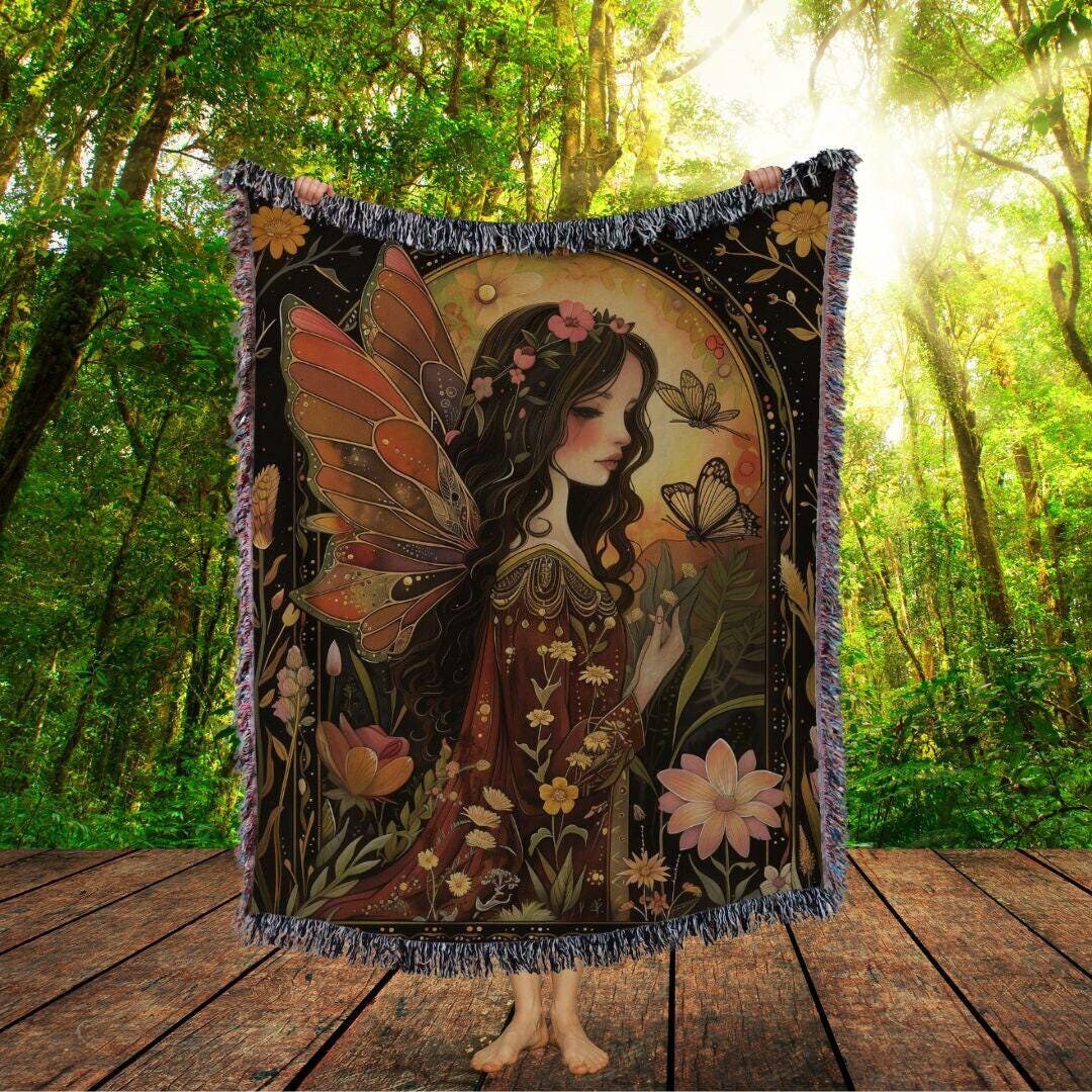 Woven Blanket Dark Fairycore Forestcore Fantasy Aesthetic Ethereal ...