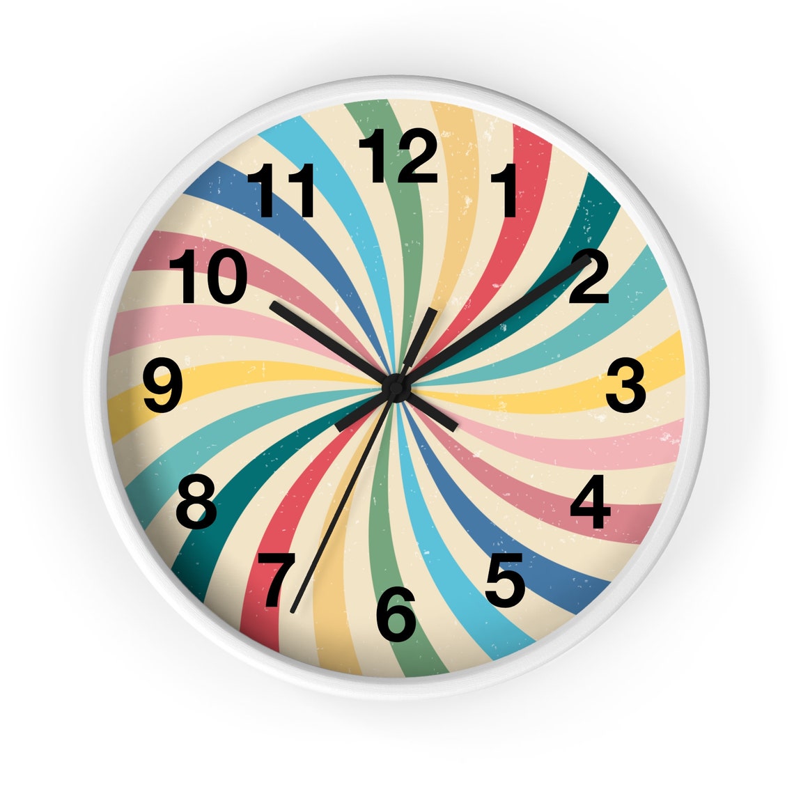 Retro Wall Clock, Color Wheel Clock, Colorful Clock, Silent Clock ...