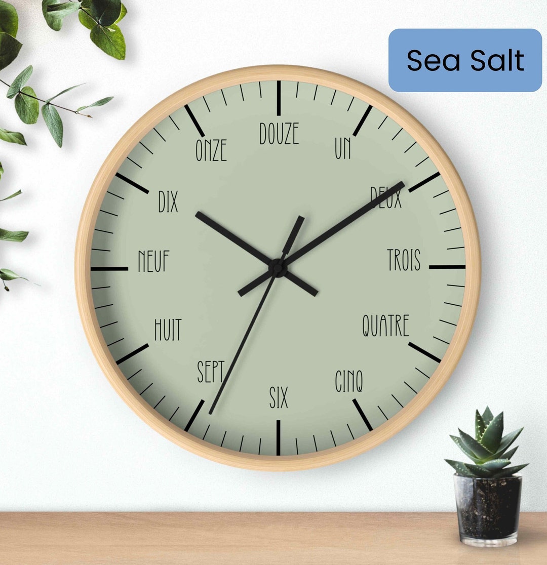 French Wall Clock Sage Clock Green Wall Decor Office Supplies French ...