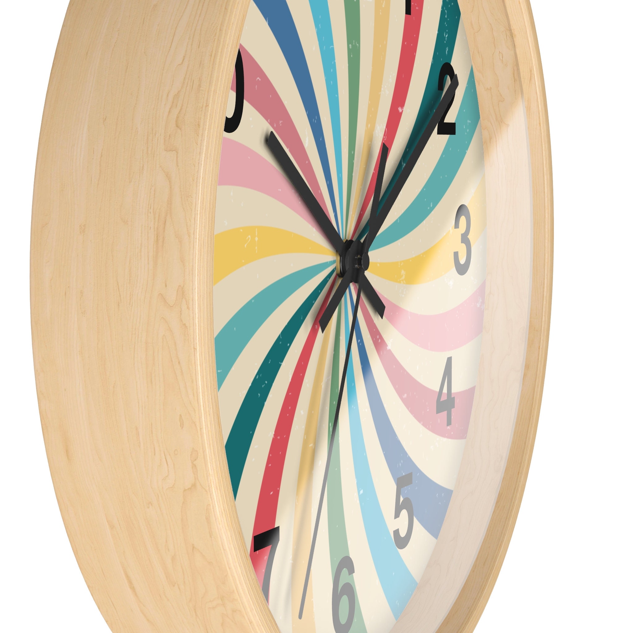 Retro Wall Clock, Color Wheel Clock, Colorful Clock, Silent Clock ...