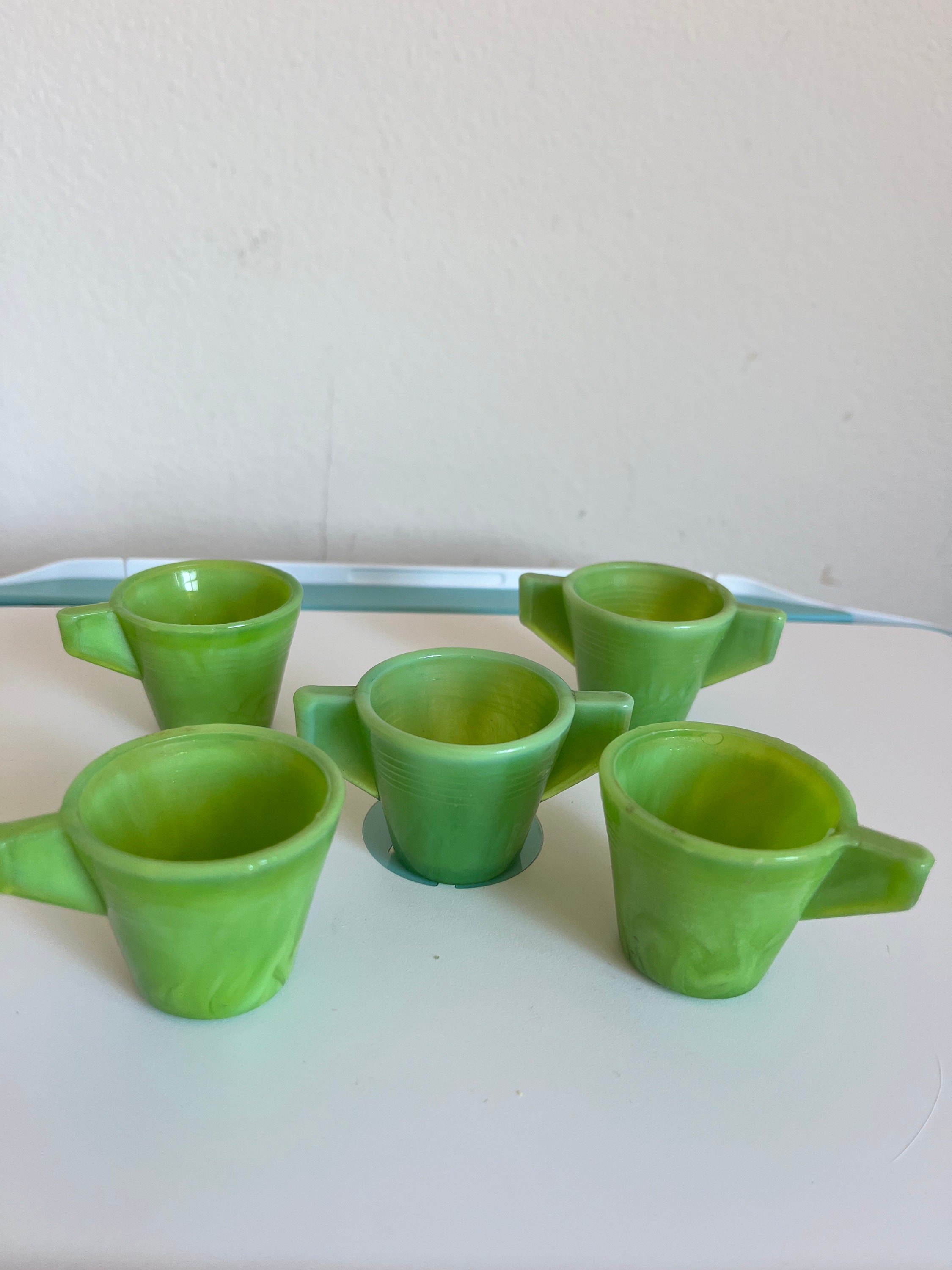Rare 1940's Vintage Green Glass Tea Set - Etsy