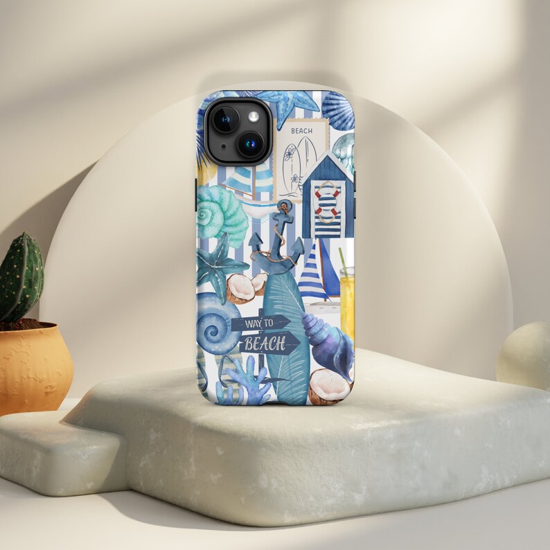 Coastal Blue Coquette Collage Phone Case, Beachey Phone Case, Summer ...