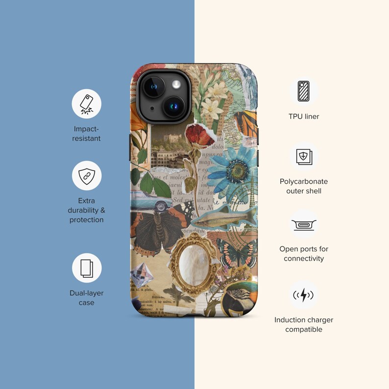 Vintage Collage Template Case for iPhone Case, Trendy Phone Case, Gift ...