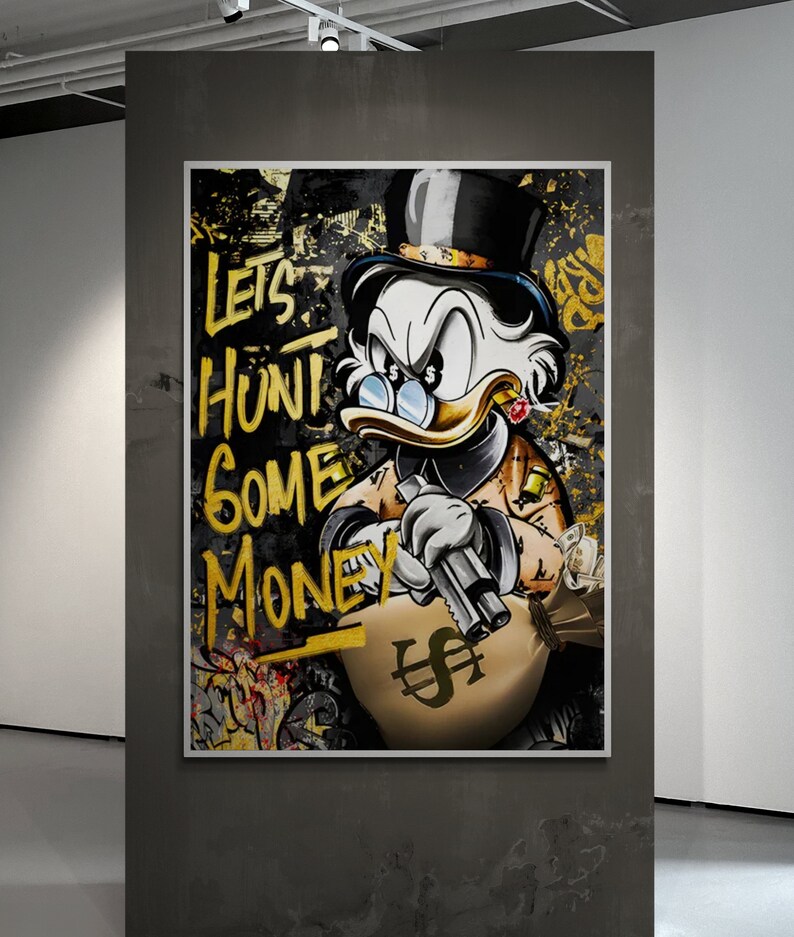 Rich Duck Hunt for Money Golden Graffiti Art Posters and Prints Fashion ...