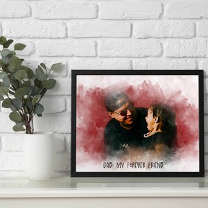 Custom Dad Portrait| Dad Daughter Portrait From Photo|father Painting ...