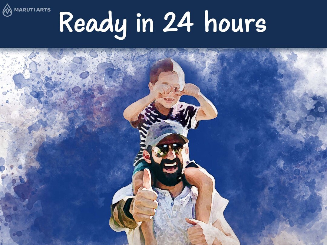 Custom Dad Portrait | Dad Son Portrait From Photo | Father Painting ...