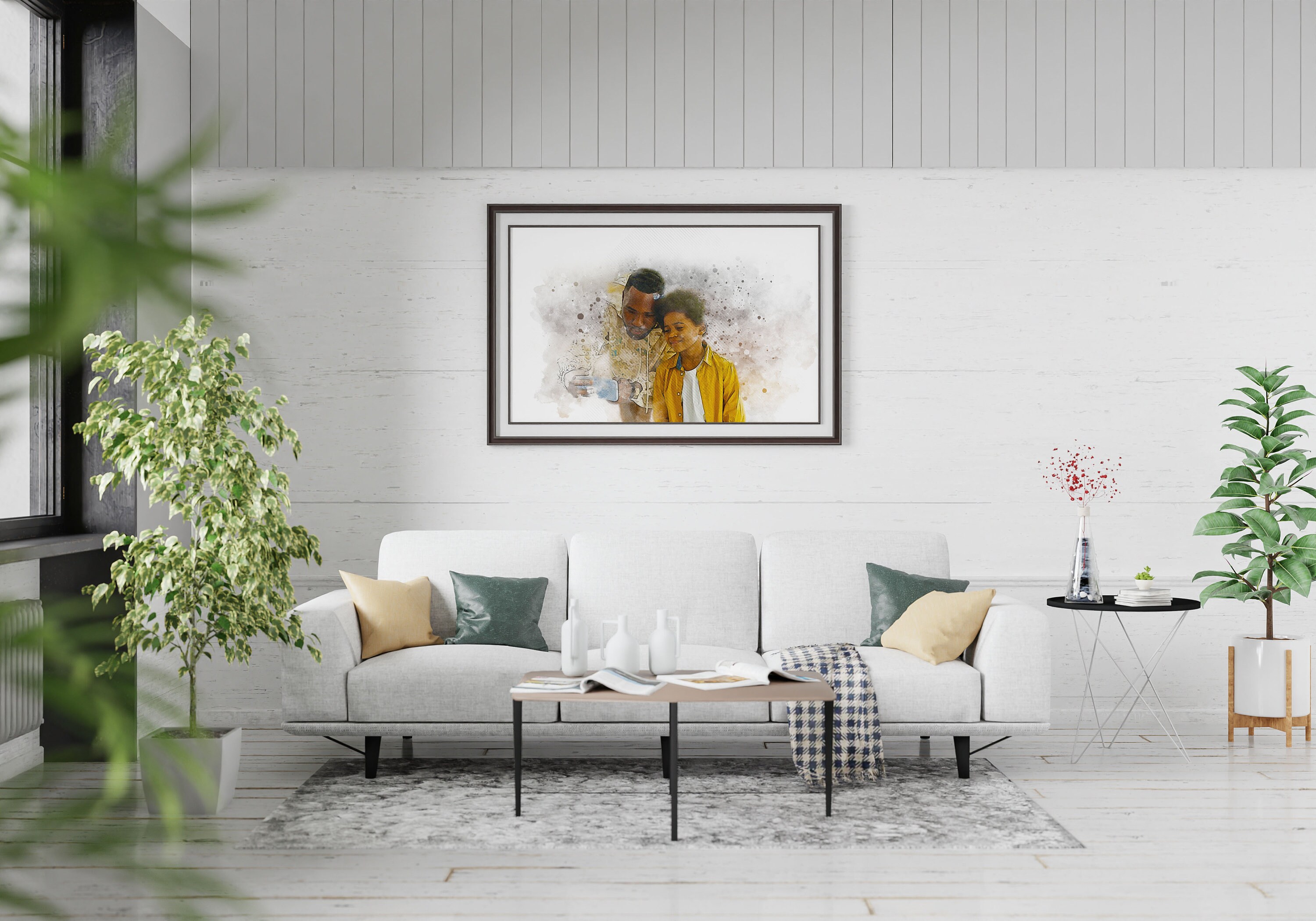 Custom Dad Portrait | Dad Son Portrait From Photo | Father Painting ...