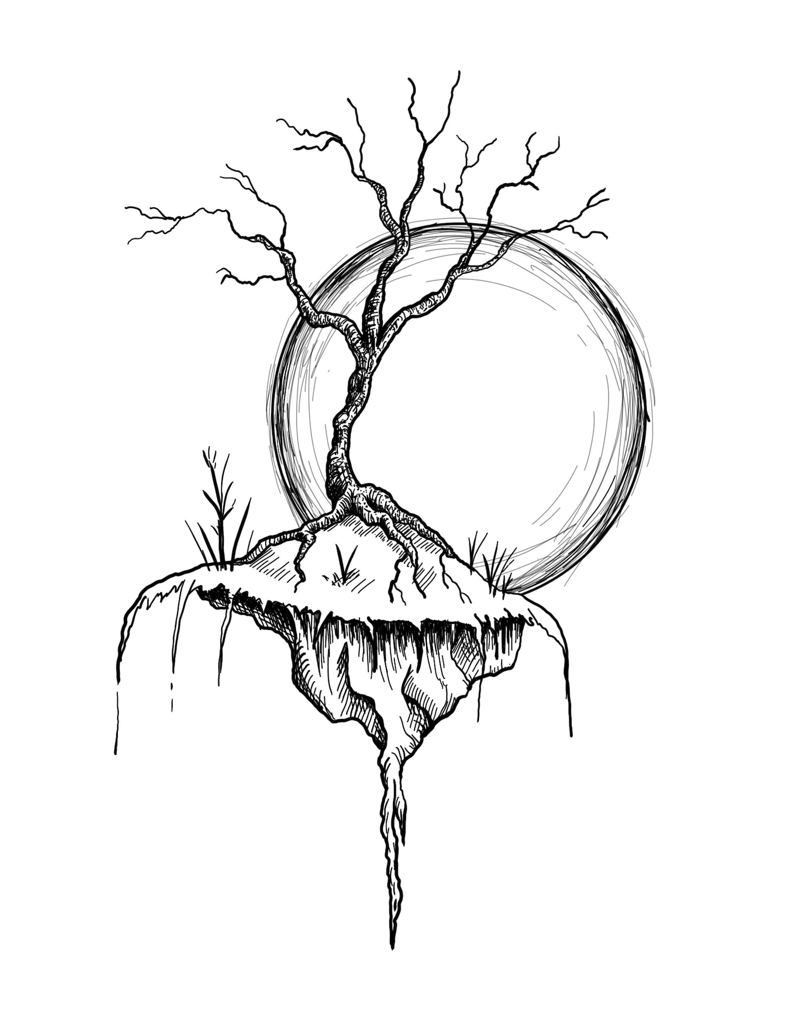 Moon Tree Tattoo - Etsy