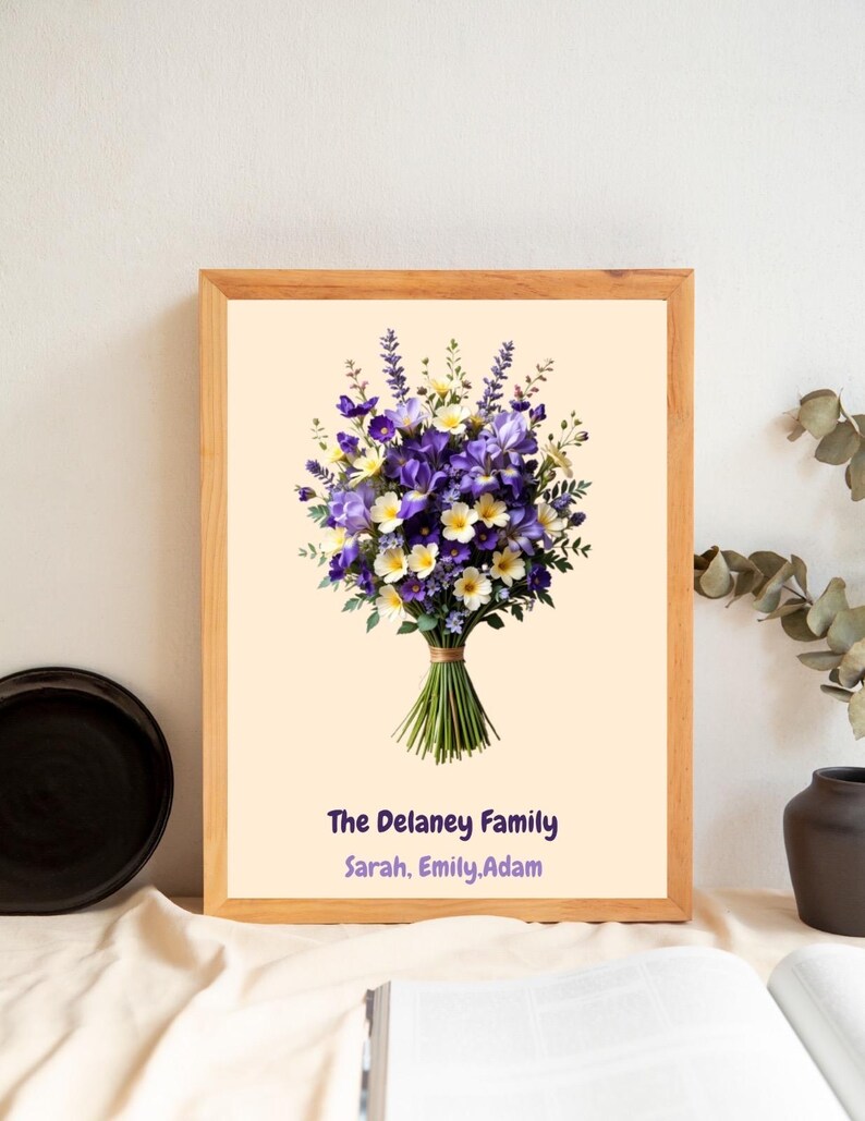 Custom Birth Flower Family Print: Mother's Gift (digital Download - Etsy