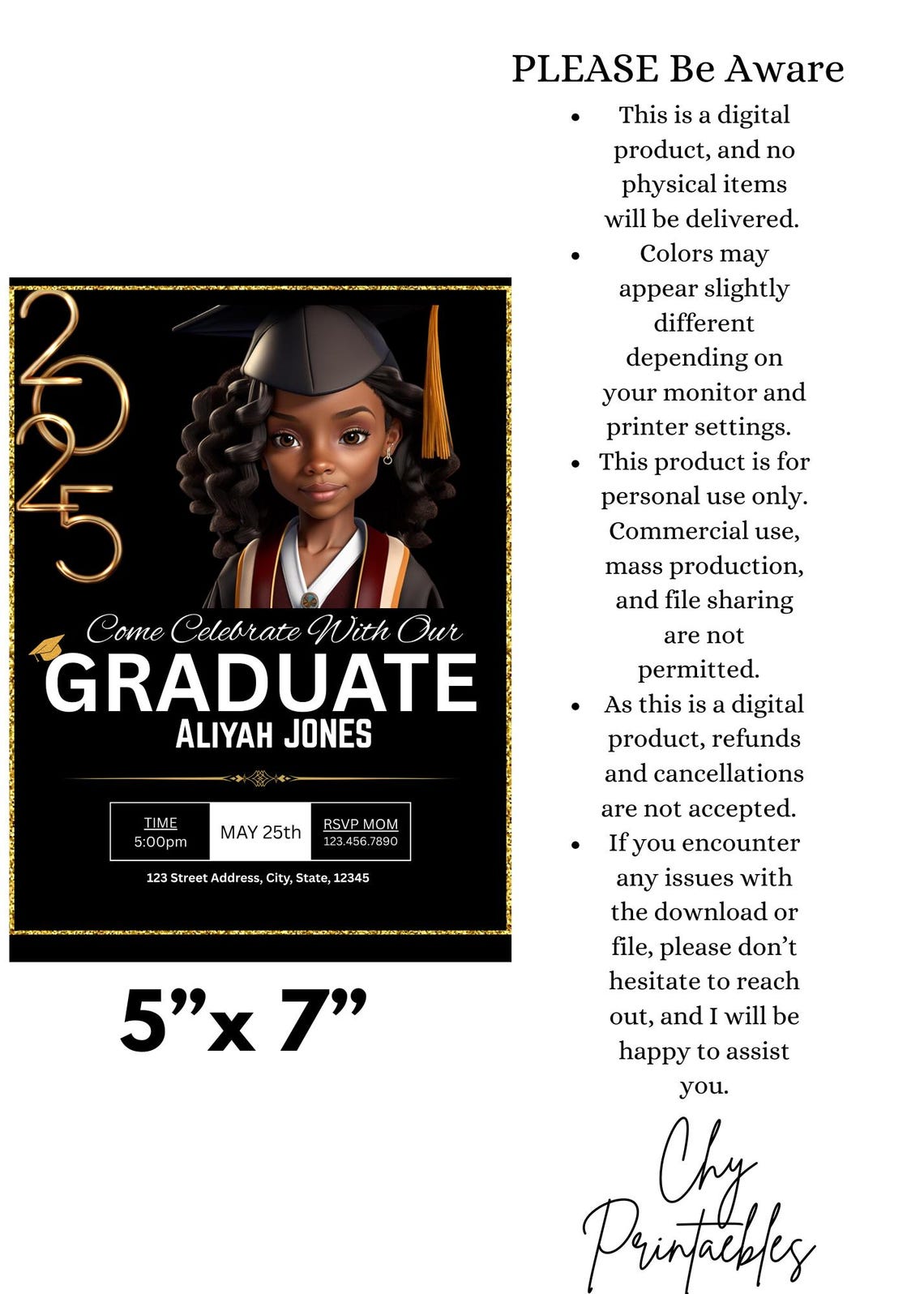 Graduation Flyer | Customizable DIY Invitation Flyer | Graduation ...