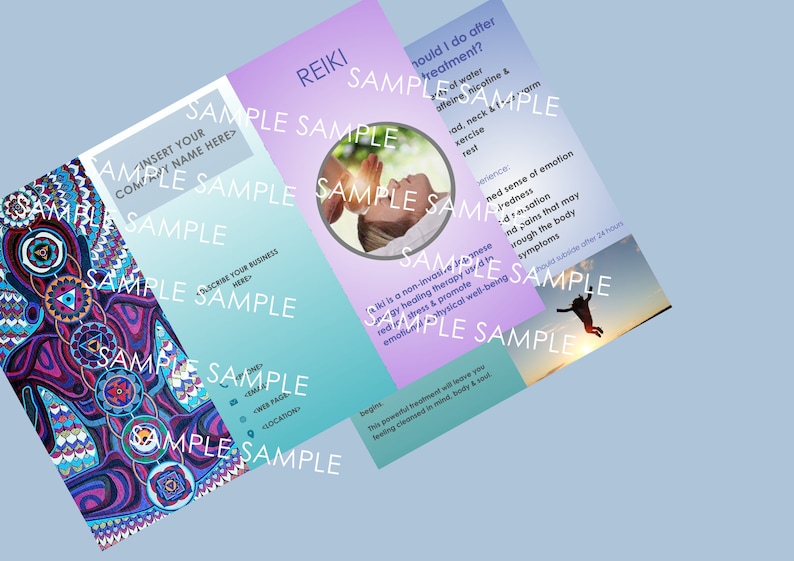 Reiki Trifold Leaflet, Holistic, Salon, Personalised Brochure Template ...