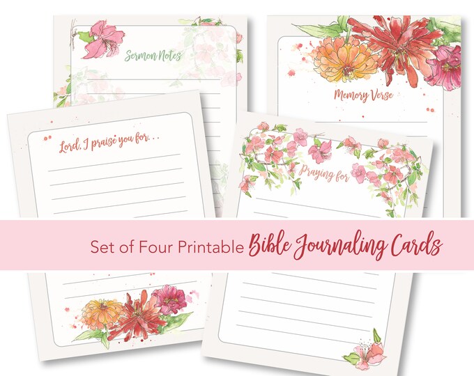Bible Journaling Cards - Printable 3.5 X 5, Instant Download, Blank ...