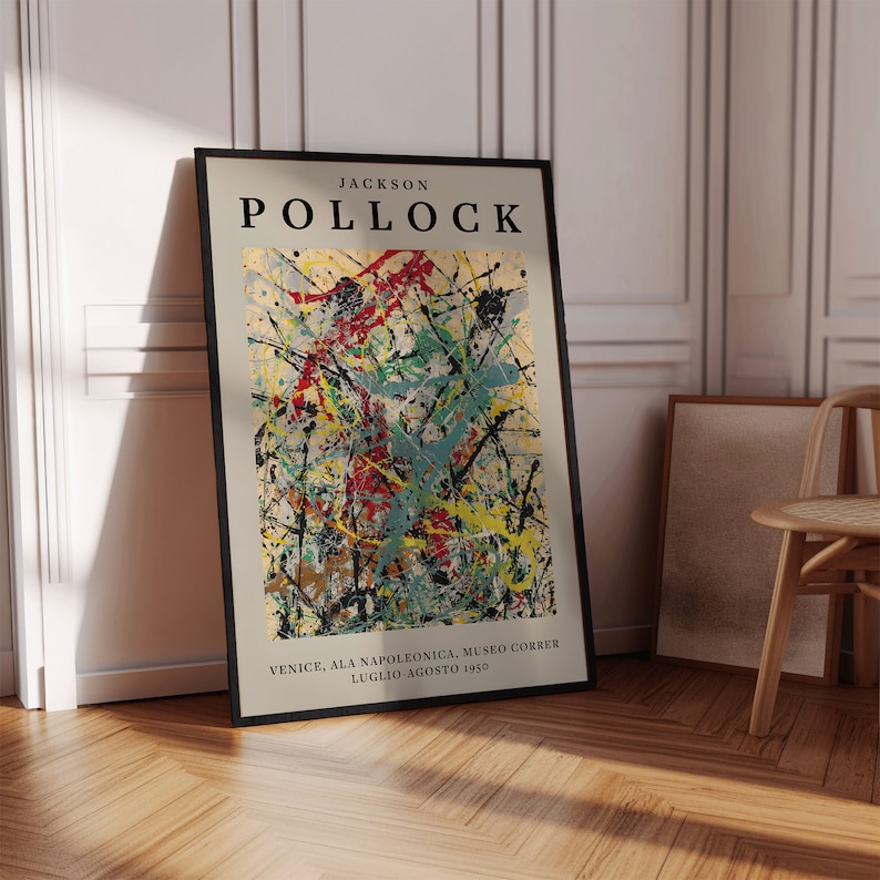 Jackson Pollock Exhibition Poster: Abstract Expressionism Wall Art ...