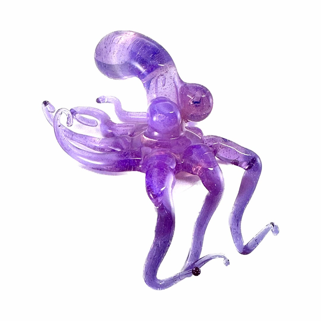 Octopus Shelf Sitter Flamework Sculpture Sea Life Glass Figurine Home ...