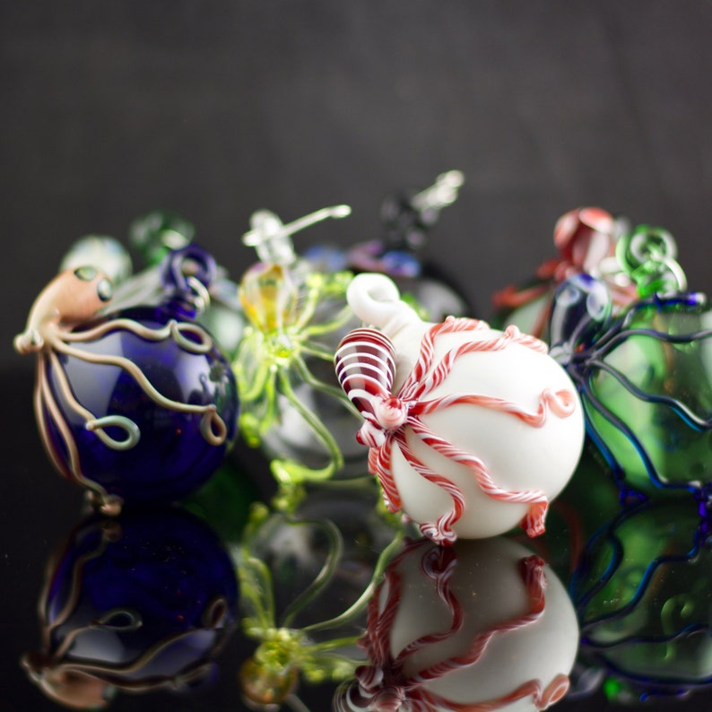 Octopus Ornament / Christmas Ornament / Blown Glass / Octopus - Etsy