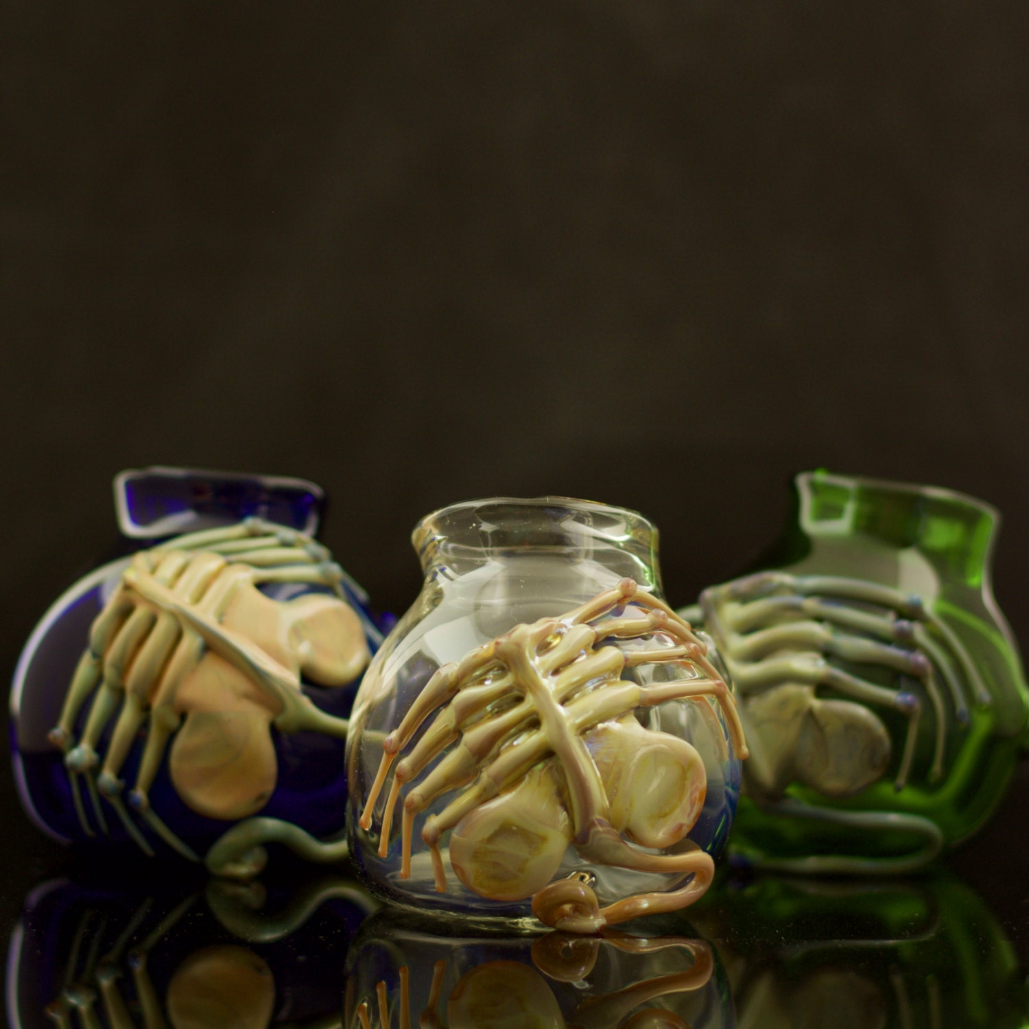 Facehugger Alien Glass Globe Terrarium in Your Choice of Color