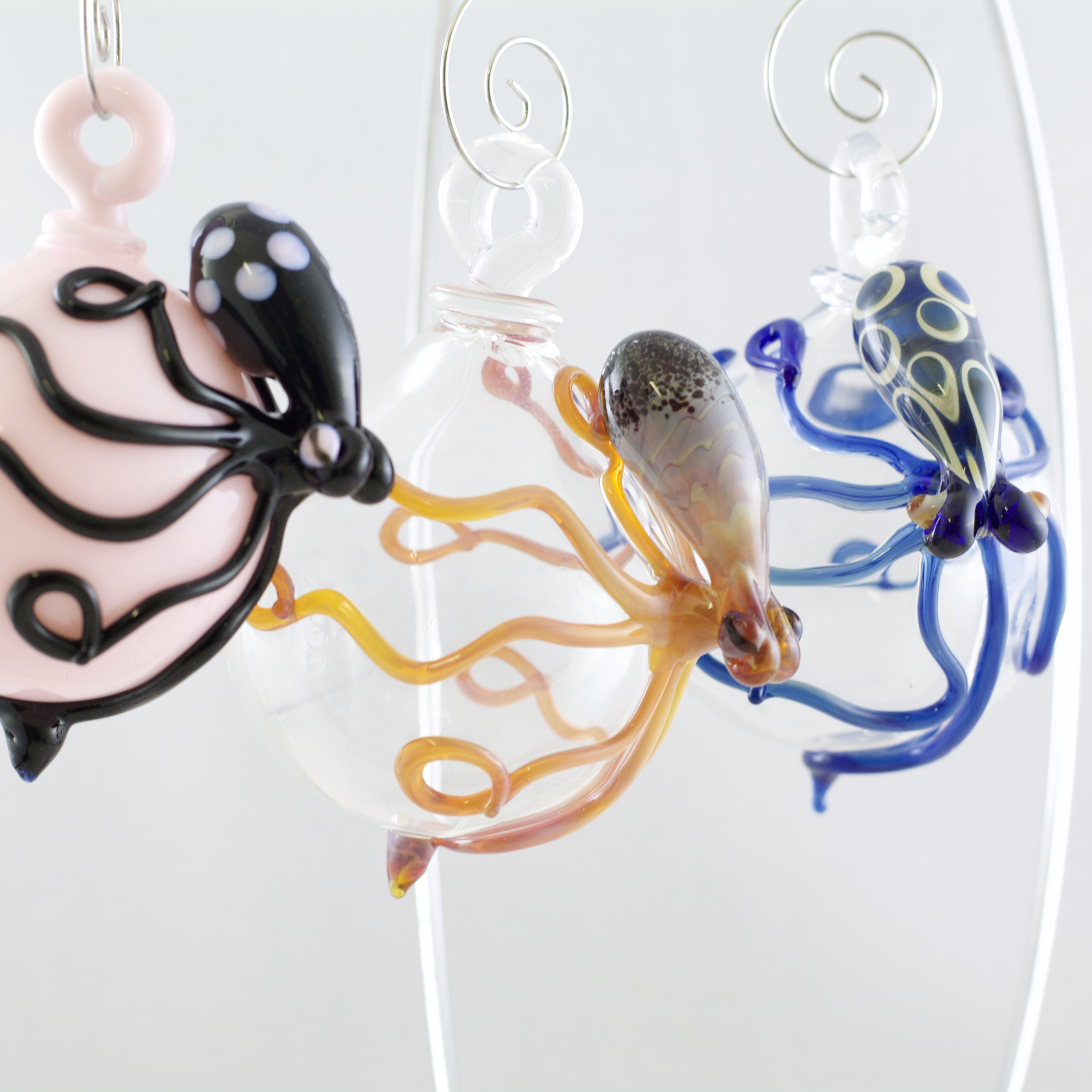 Octopus Glass Globe Ornament in Your Choice of Color