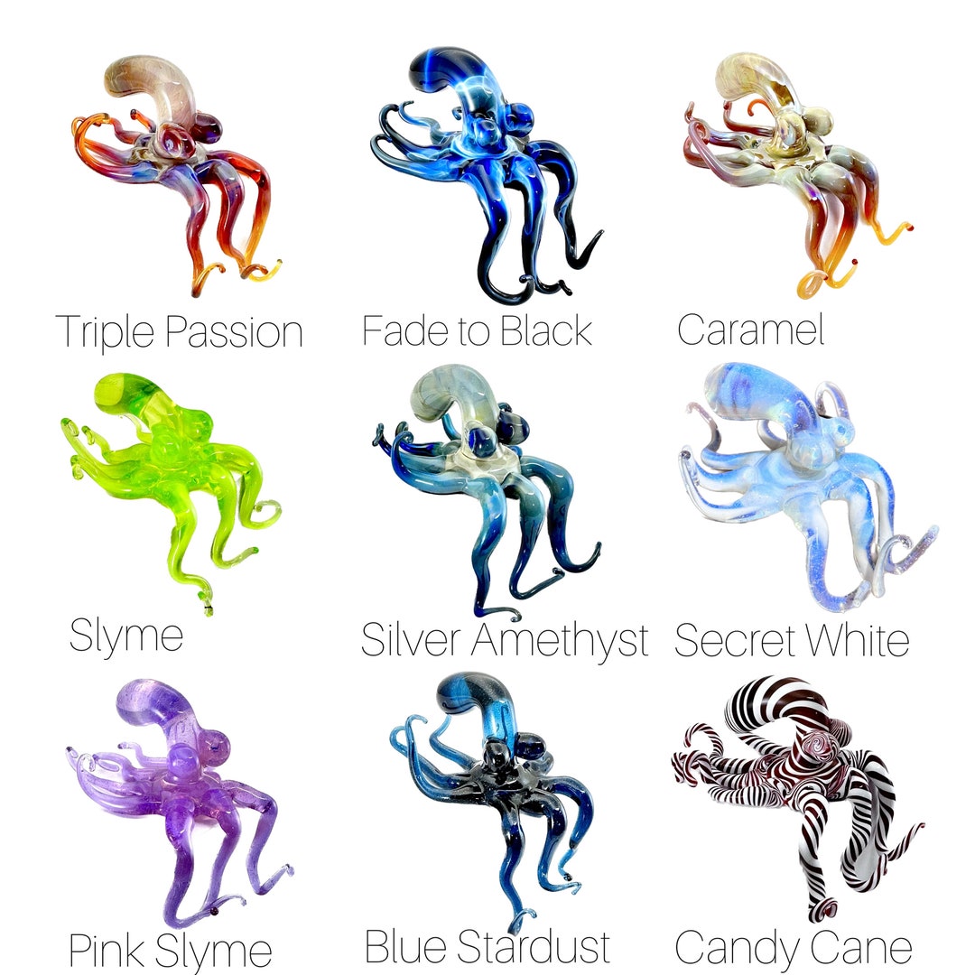 Octopus Shelf Sitter | Flamework Sculpture | Sea Life Glass Figurine ...