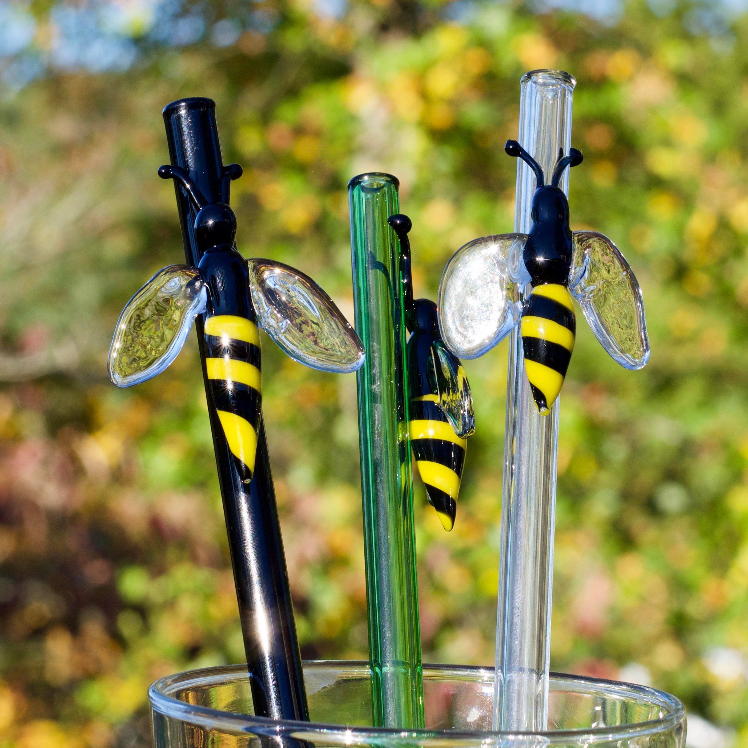 Bee Glass Straw / Reusable Straw / Mason Jar Straw / Honey Bee - Etsy