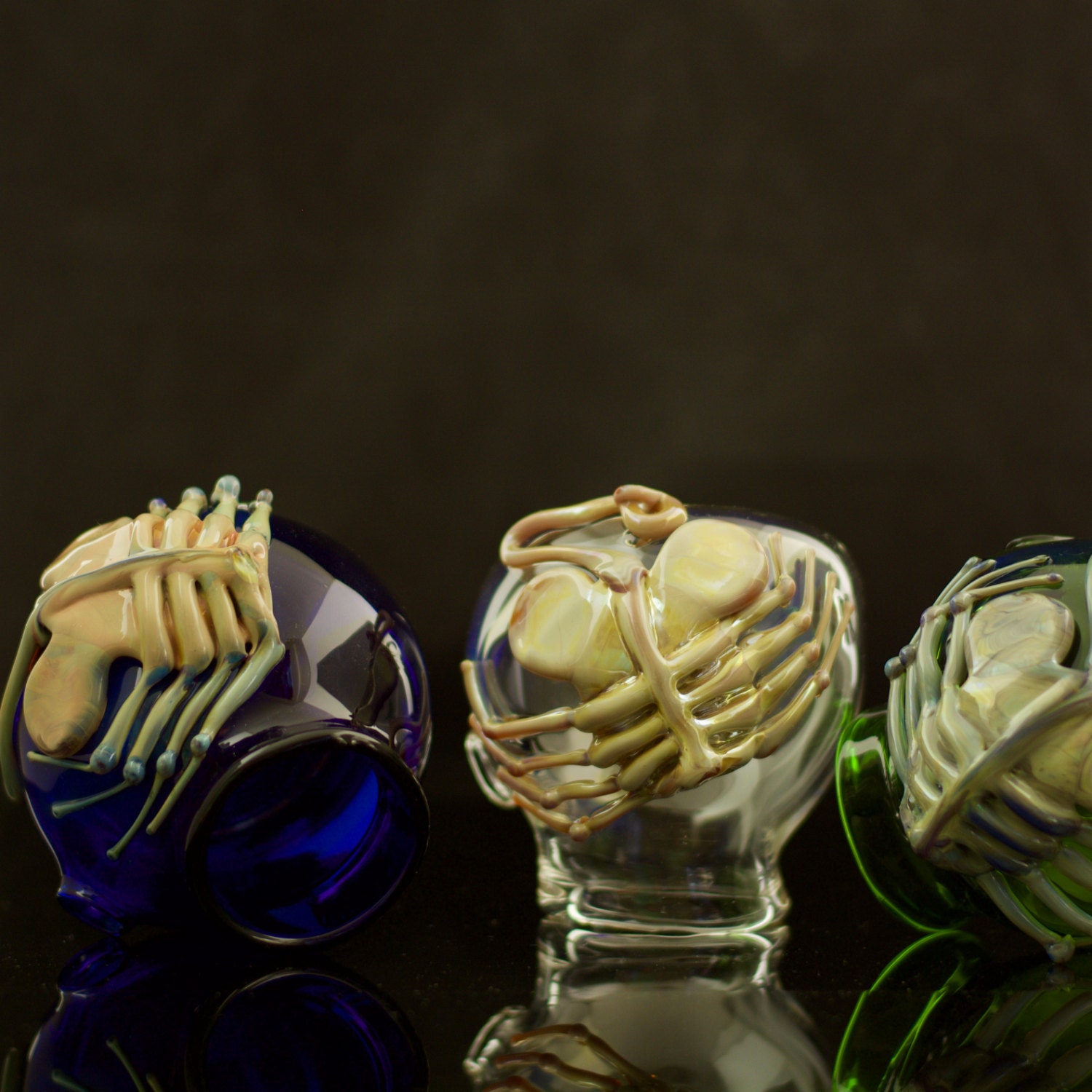 Facehugger Alien Glass Globe Terrarium in Your Choice of Color