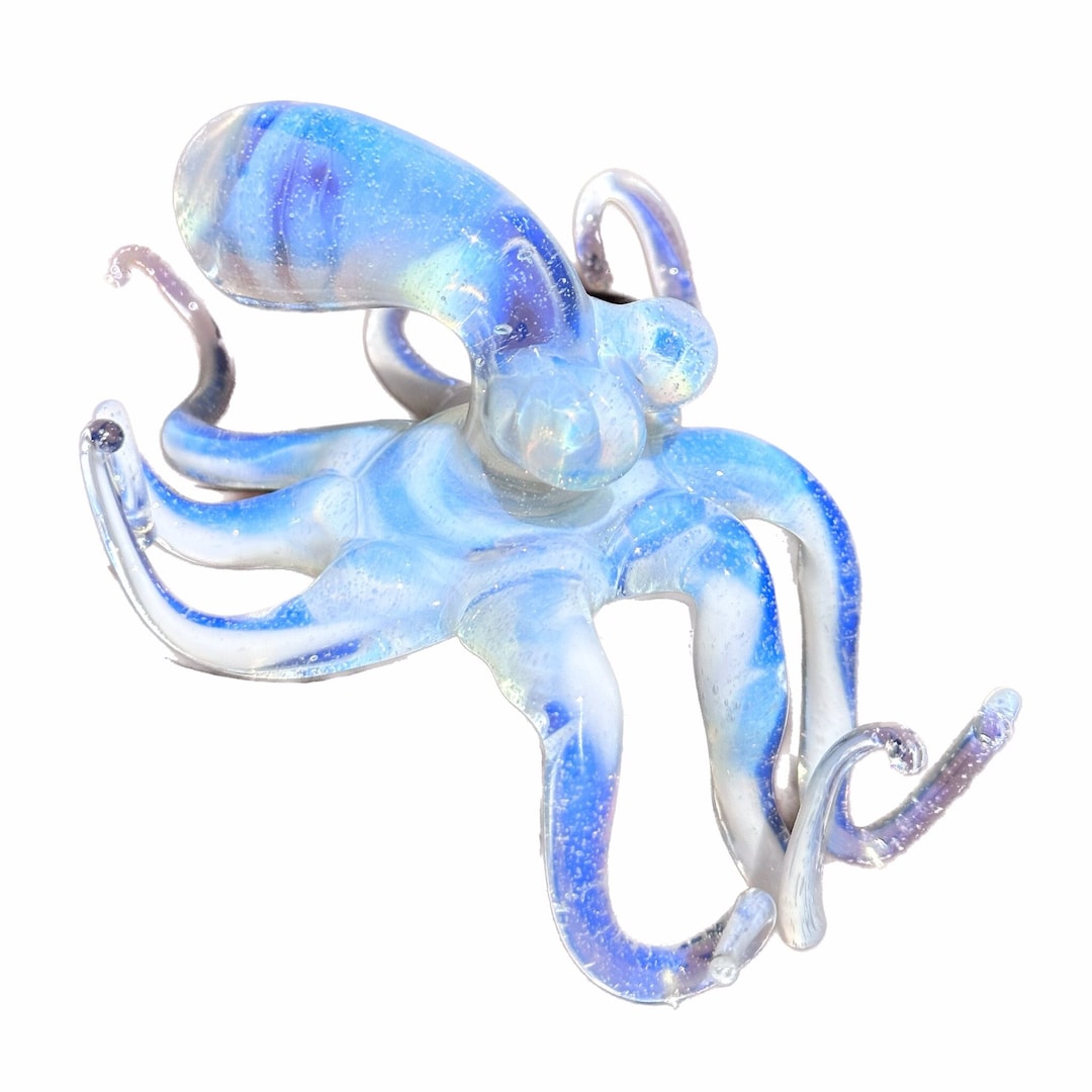 Octopus Shelf Sitter Flamework Sculpture Sea Life Glass Figurine Home ...