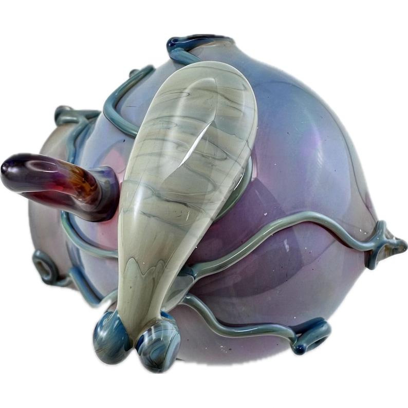 Octopus Glass Terrarium. Hand Blown Amber Purple Hanging Globe With ...