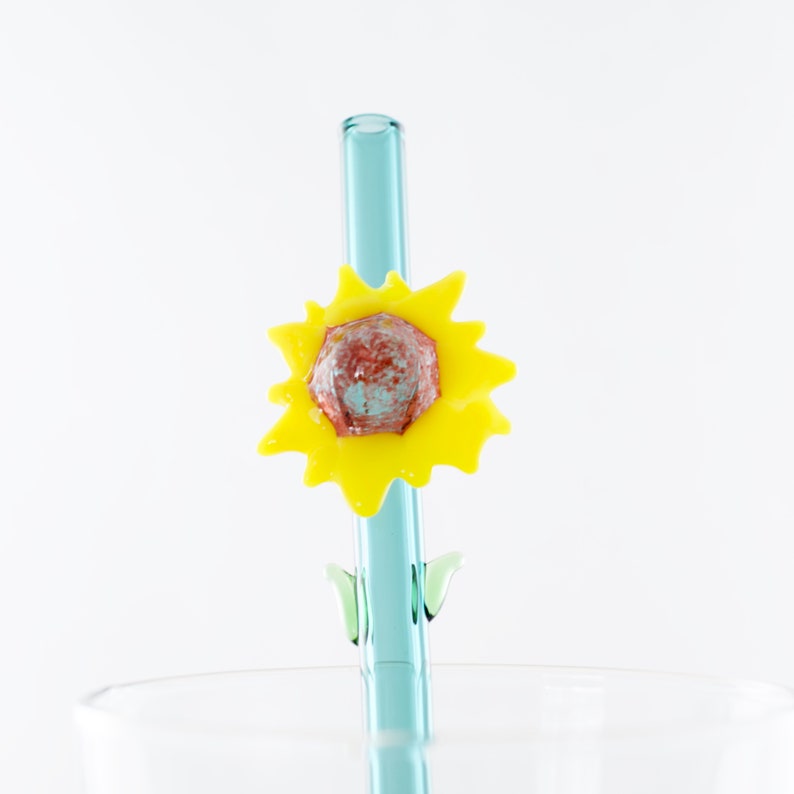 Sunflower Glass Straw / Reusable Straw / Mason Jar Straw / | Etsy