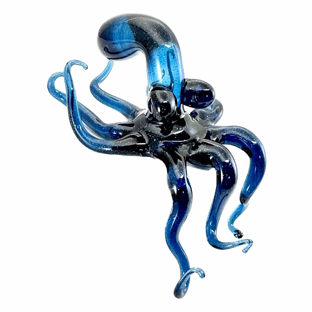Octopus Shelf Sitter Flamework Sculpture Sea Life Glass Figurine Home ...