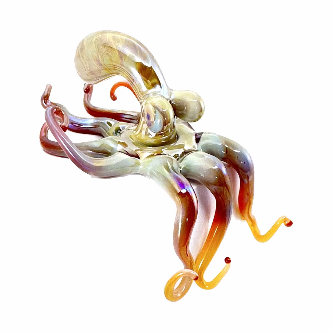 Octopus Shelf Sitter Flamework Sculpture Sea Life Glass Figurine Home ...