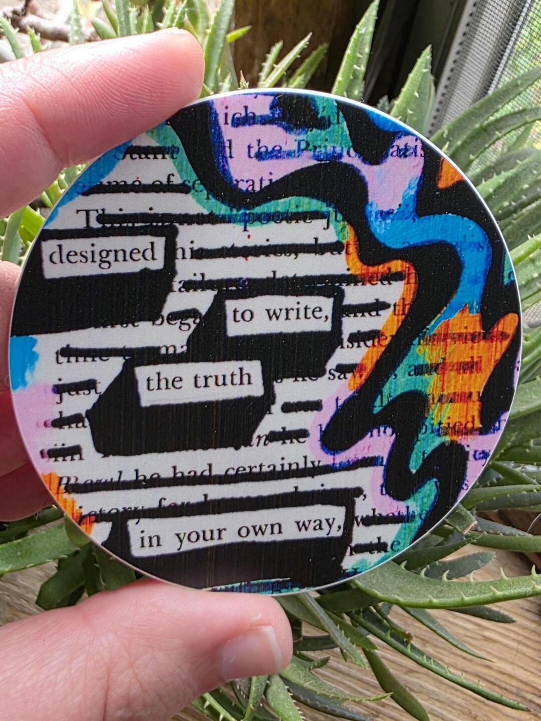 Blackout Poetry Vinyl Sticker – Motivational Writing, 3 Inch Waterproof ...