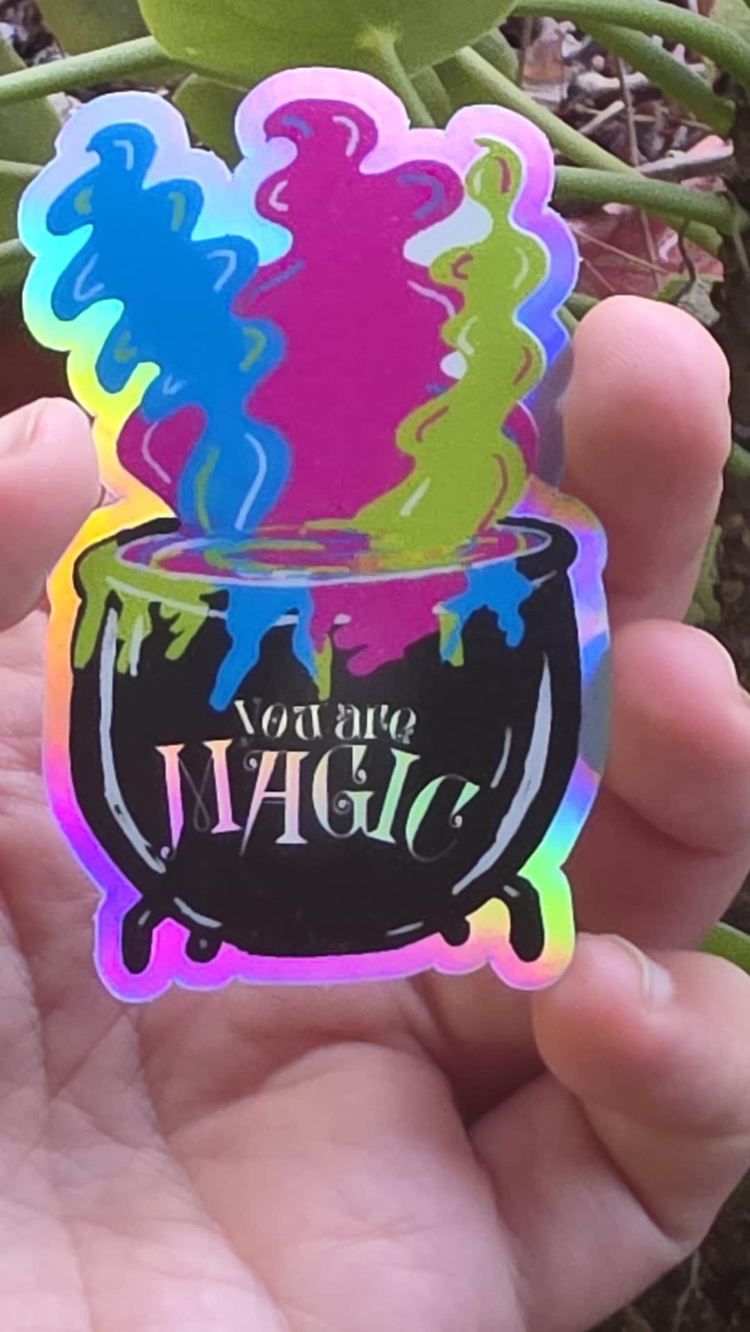 You Are Magic Vinyl Sticker, Holographic Cauldron Sticker for ...