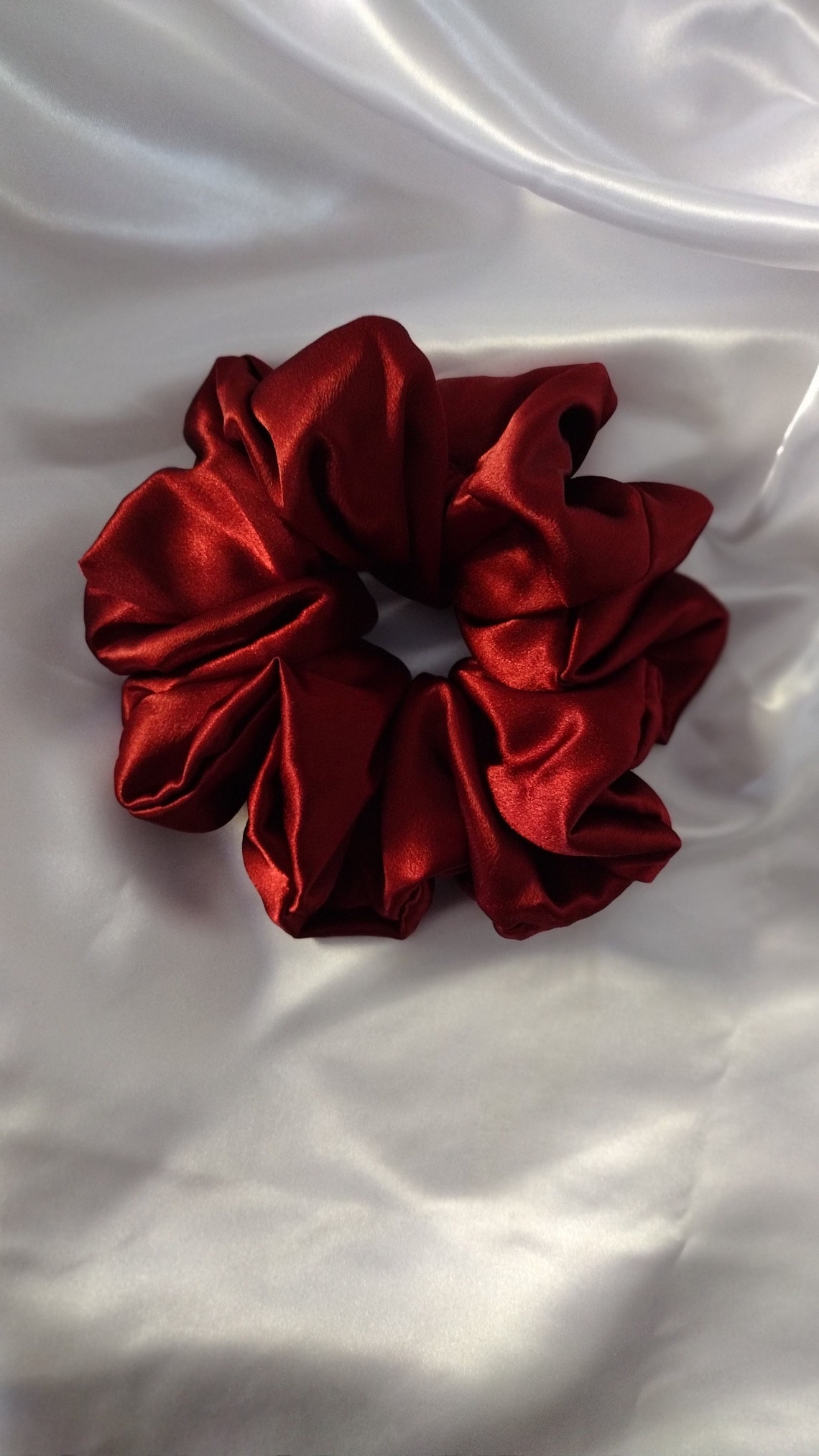 Burgundy Satin Hair Scrunchie Regular Size Queen XXL Size Teenage Hair ...