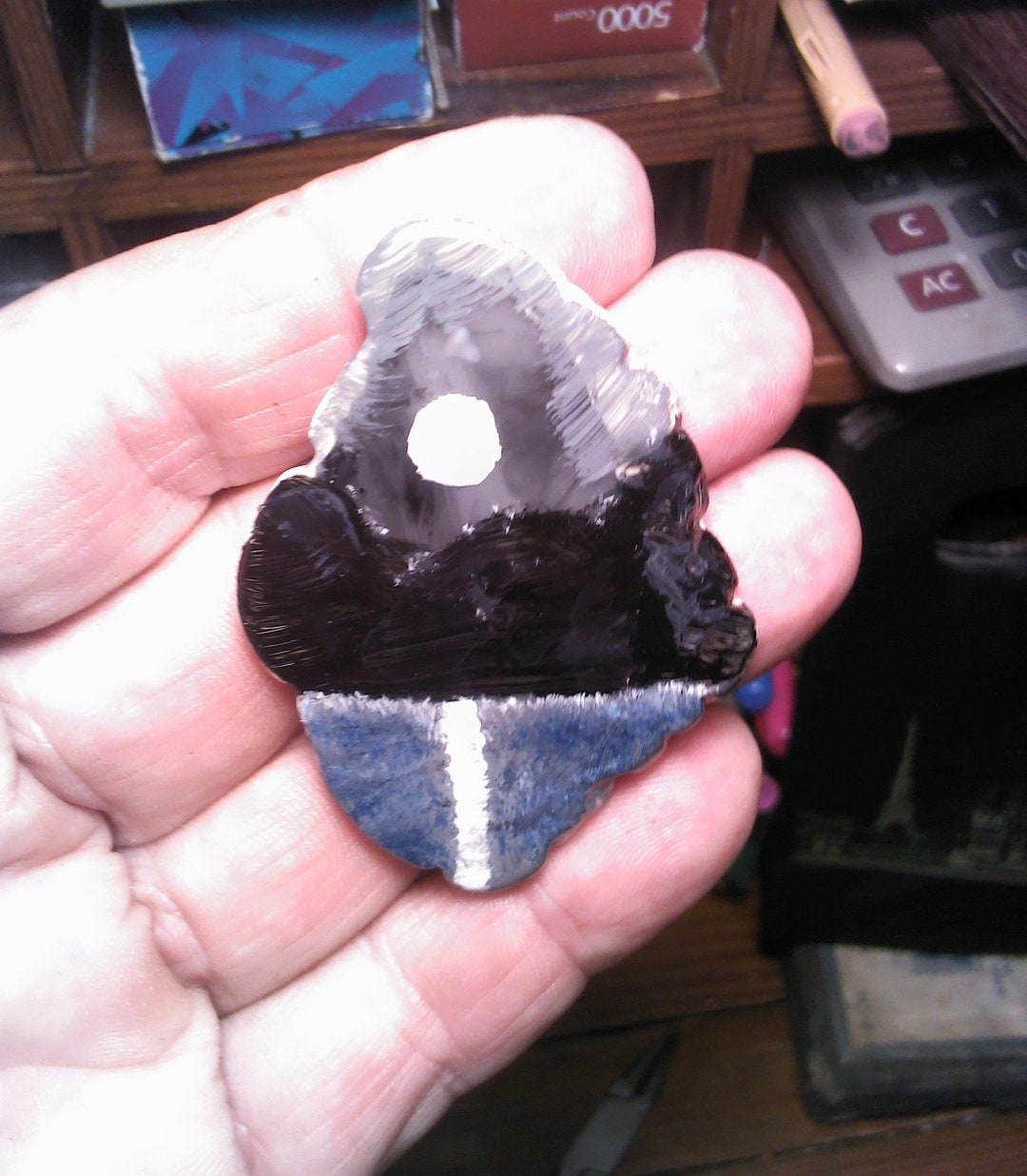 Hand Painted Moon Reflection in Water on Resin Stone Like - Etsy