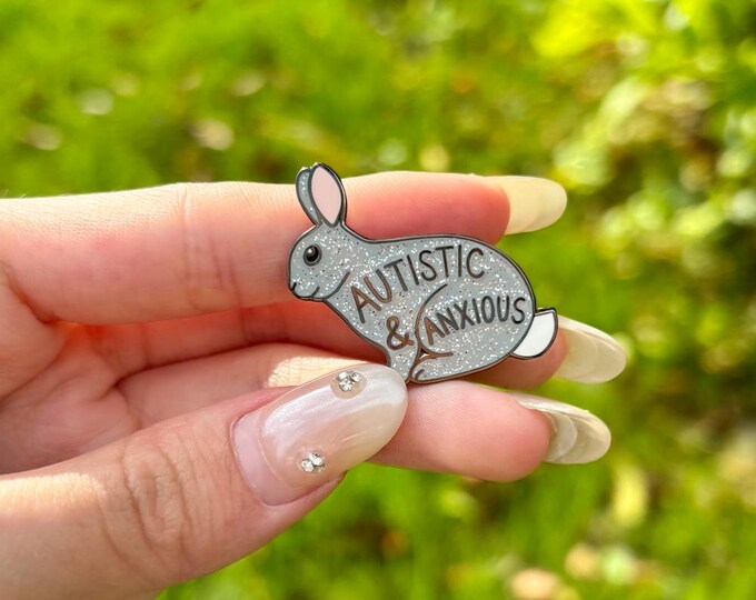 Autistic and Anxious Rabbit Hard Enamel Pin - Etsy Australia