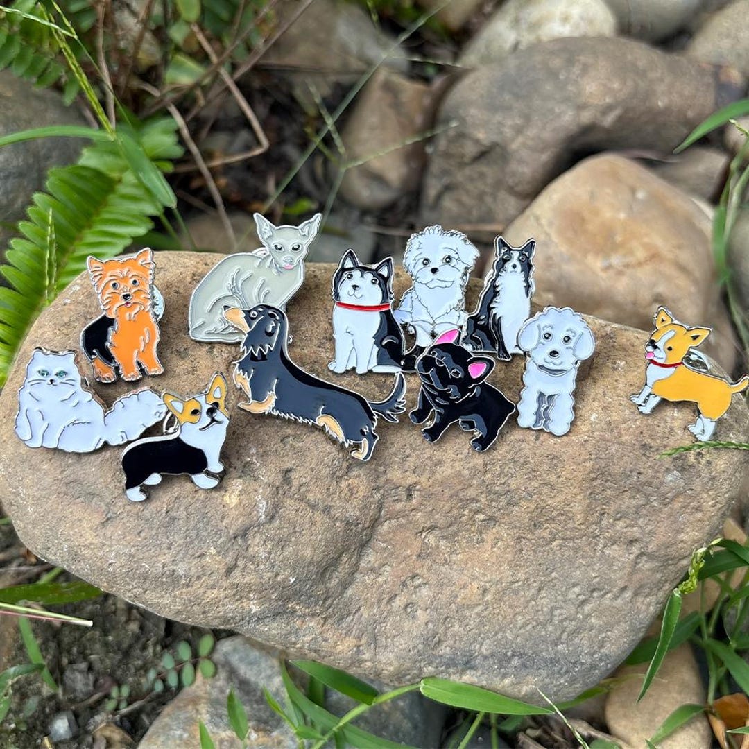 Personalized Pet Hard Enamel Pin, Dog Brooch, Cat Brooch, Funny Dog ...