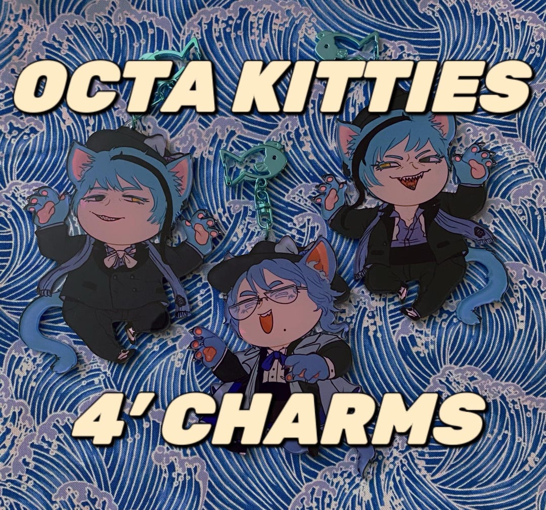 Twst Inspired Octavinelle Azul Jade Floyd Kitty 4in Charms - Etsy