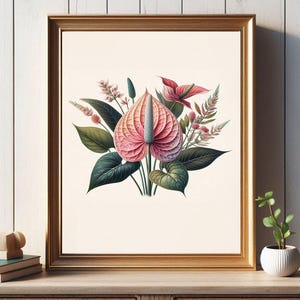 Vintage Botanical Flowers, Anthurium Antique Poster - Etsy