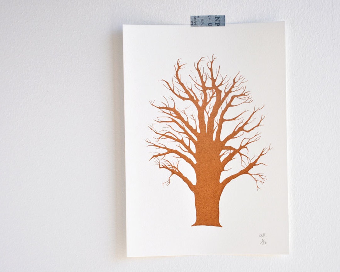Wisdom Tree - Original Art Screen Print Tree Art Home Decor - Etsy