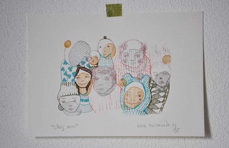 Chez Moi - Screenprint Art - Etsy