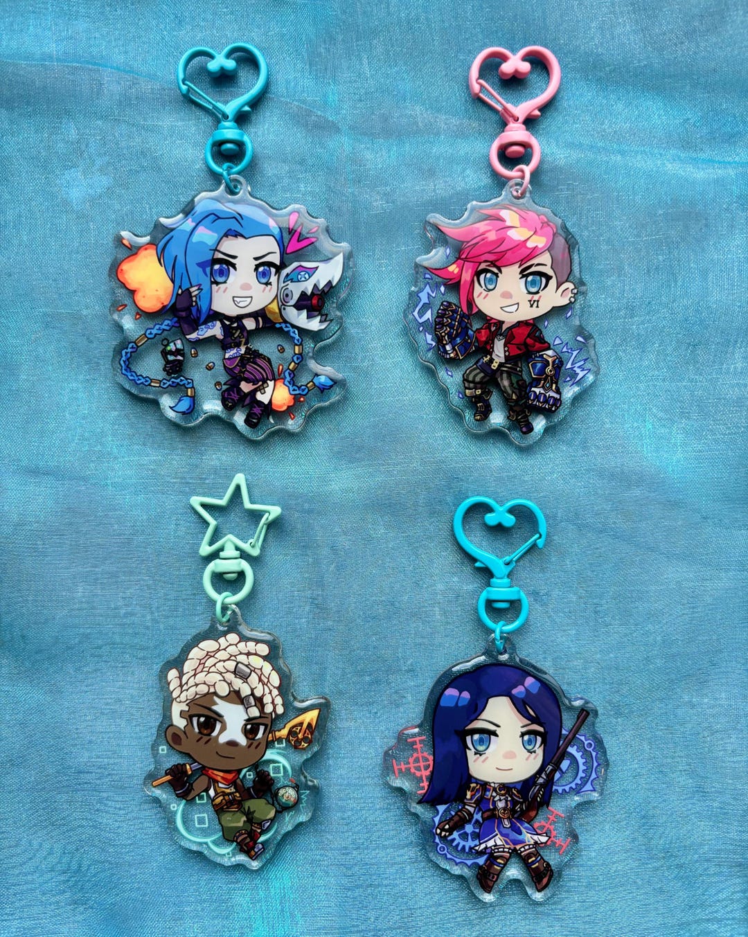 Arcane League of Legends Jinx Vi Ekko Caitlyn Different Double-sided ...