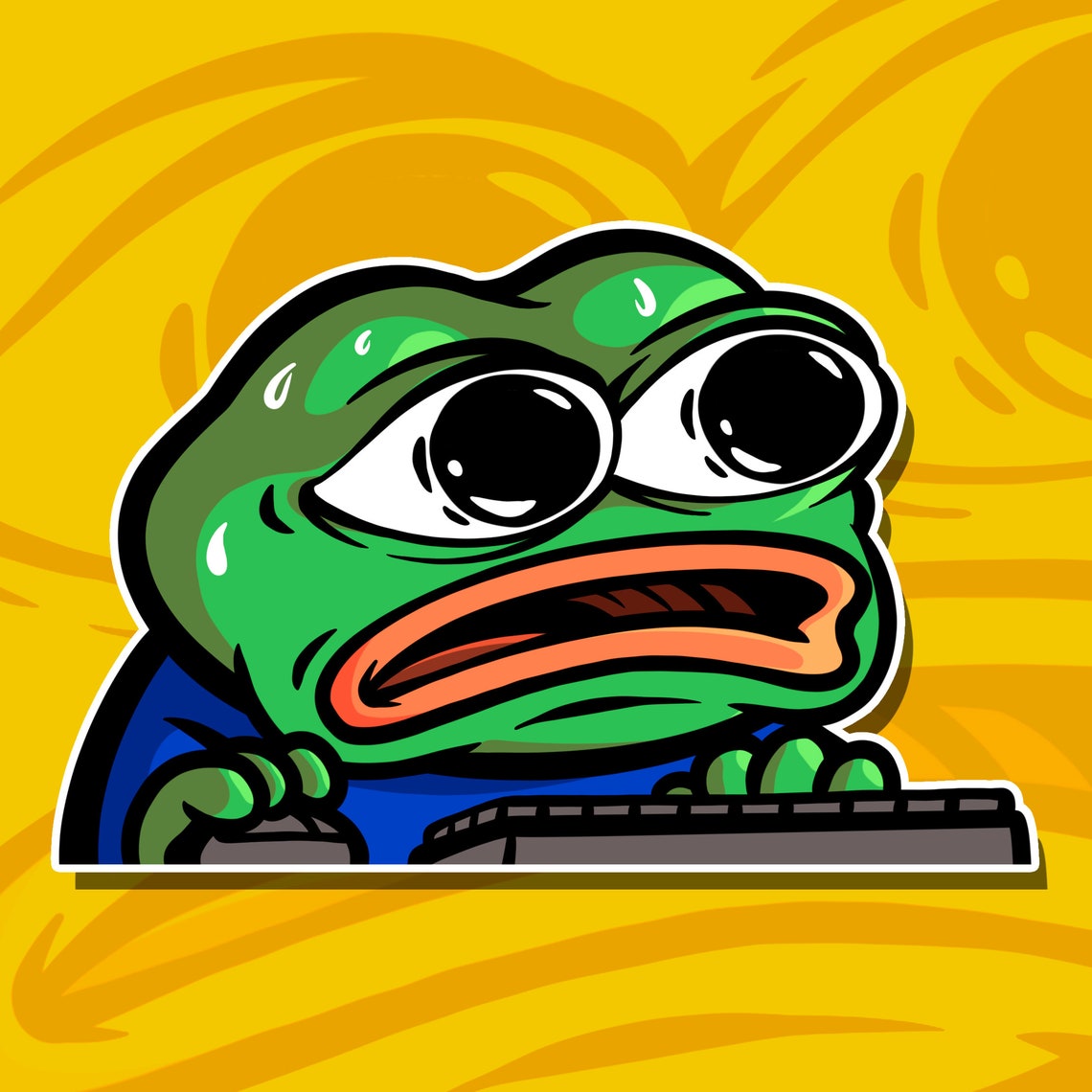 Pngtuber Cute PEPE FROG Character With 6 Expressions. Veadotube Model and Discord Reactive ...