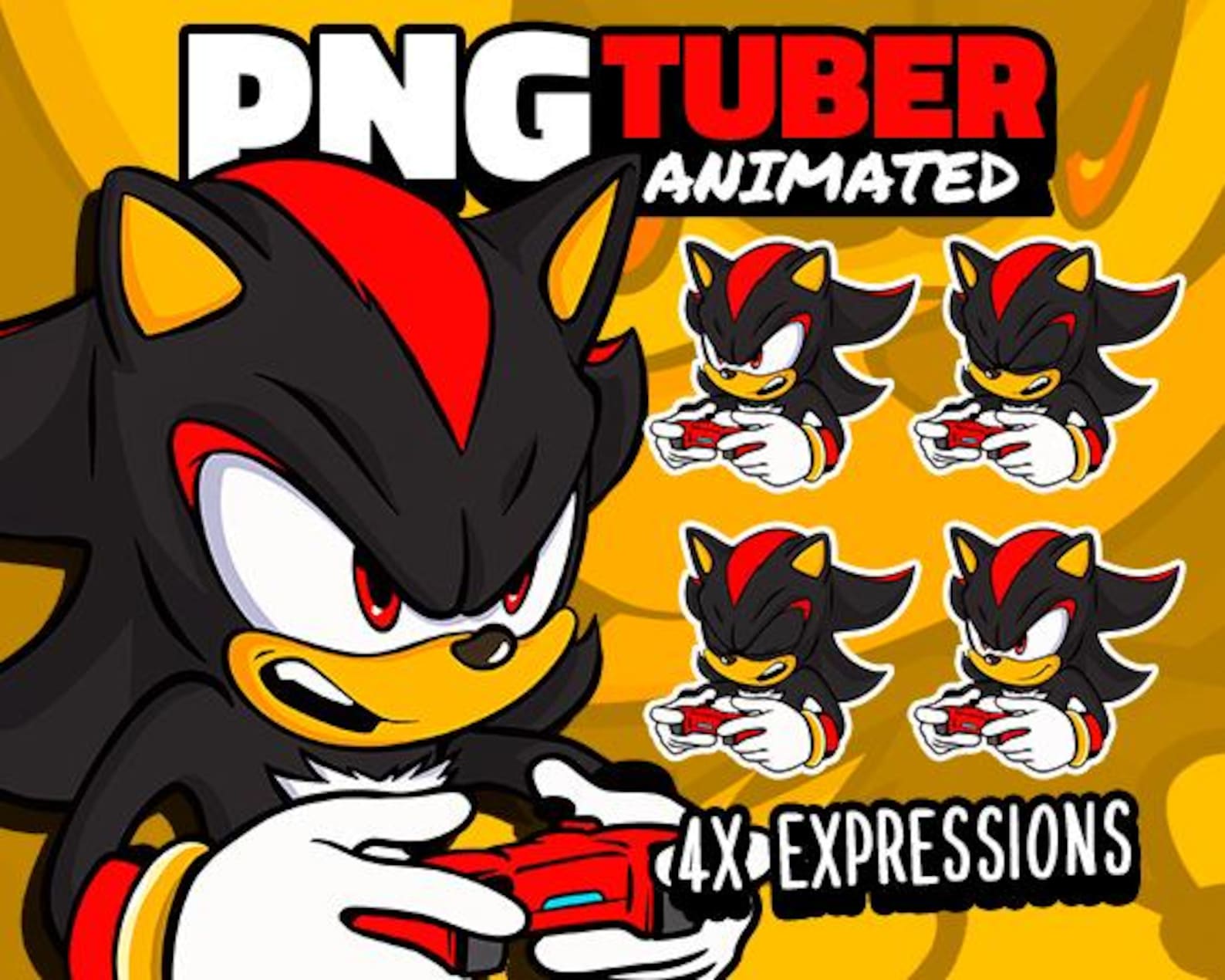 Shadow the Hedgehog PNG Tuber Model: Animated Furry Avatar With 4 ...