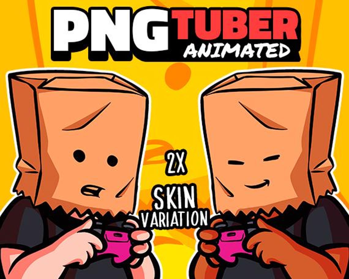 Animated Paper Bag PNG Tuber Model: 4 Expressions, 2 Skins - Etsy